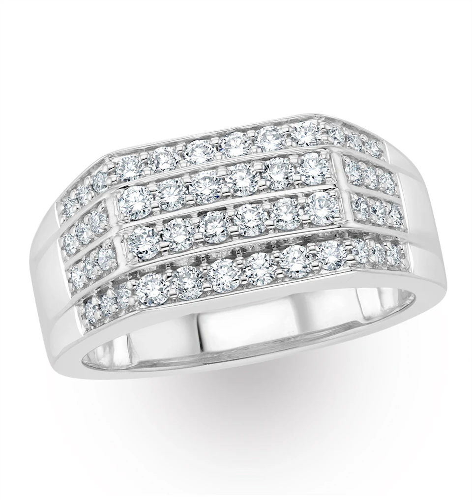 Mens Lab Diamond Pave Encrusted Ring 1ct H/Si in 925 Silver – The ...